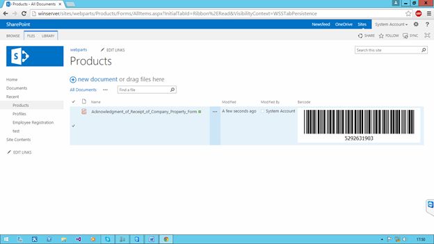Enabling Barcodes Ratings and Likes in SharePoint Document Libraries
